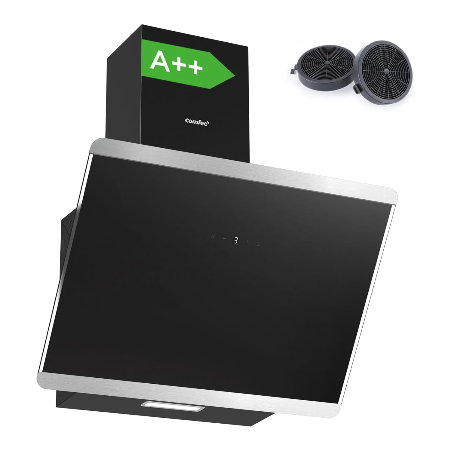 60CM Wall-mounted 3-Speed Angled Range Hood with Touch Screen – Komore